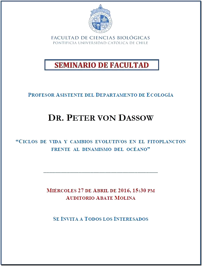 SEMINARIO FACULTAD CIENCIAS BIOLÓGICAS UC | Doctorado en Ciencias ...